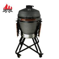 China KIMSTONE New Design XL XXL 22 Inch Foam Glazing Matte Black Grey Charcoal Bbq Grill Kamado Smoker for sale