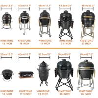 China KIMSTONE New Design XL XXL 22 Inch Foam Glazing Matte Black Grey Charcoal Bbq Grill Kamado Smoker for sale
