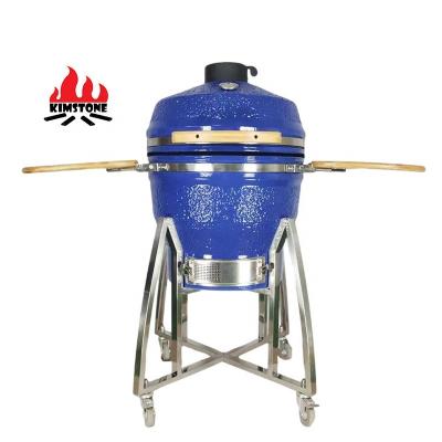 China KIMSTONE Kamado 22 Inch L Keramik Grill Blue Barbeque Charcoal Industrial Machine Mini Chicken Griller BBQ Egg Grill Smoker for sale