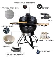 China KIMSTONE Kamado BBQ 26 Inches Grande Black Monster XXL Egg Charcoal Barbecue Grill Smoker for sale