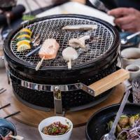 China KIMSTONE Japan Original Tabletop Mini BBQ Grill Portable Easy Assembled Charcoal Round Bbq Grill Ceramic Barbecue Grill for sale