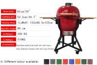 China 24 Inch BBQ Style Ceramic Grills Kamado Smoker Keramische BBQ for Home and Garden for sale