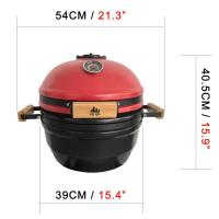 China New Product Kimstone Kimtop Series Tabletop Gas Kamado Grill 15 Inch Barbecue With Family for sale