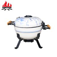 China BBQ Outdoor Charcoal Smoker Easy Camping Fishing Mini Auplex Kamado 12inch Portable Ceramic Grill for sale