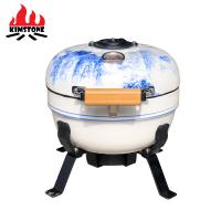 China BBQ Outdoor Charcoal Smoker Easy Camping Fishing Mini Auplex Kamado 12inch Portable Ceramic Grill for sale