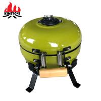 China Kimstone 12 Inch Mini  Barbecue Kamado Portable Tandoor Clay Oven Charcoal BBQ Grill Table Smoker for sale