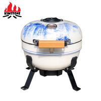 China KIMSTONE Ceramic Charcoal Portable Stainless Steel 12 Inch Barbeque Smoker Grill for sale