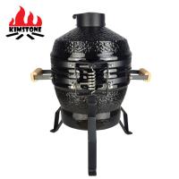 China KIMSTONE Red Small  Egg Shaped  Indoor Charcoal Ceramic Table  Bbq Griller ,stainless Steel Table Kamado for sale