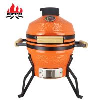 China KIMSTONE Stalen Commercial  Charcoal Bbq  Kamado Smoker Ceramic Mini Outdoor Gourmet Bbq  Grilerl Korean Bbq with Stand for sale