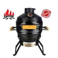 China KIMSTONE Ceramic Kamado Firebox Keramikgrill Fire Box China Charcoal Parrilla Mini Black BBQ Egg 13 Inch Komodo Kamado Grill for sale