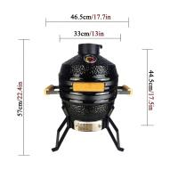 China KIMSTONE 13Inch  Mullite Keraamiline Keramische Outdoor Charcoal Bbq Grill Bbq Grill Offset Smoker Restaurant Bbq Griller for sale
