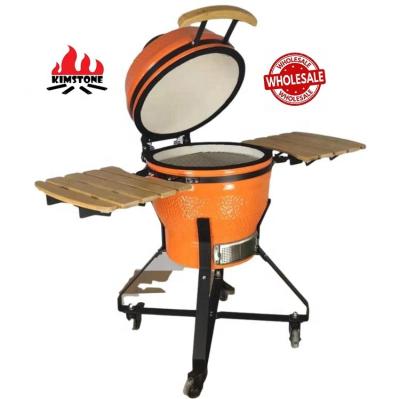 China KIMSTONE 18 Inch BIG Kamado Ceramic BBQ Charcoal Grill EGG for PARTY Kamadokak for sale