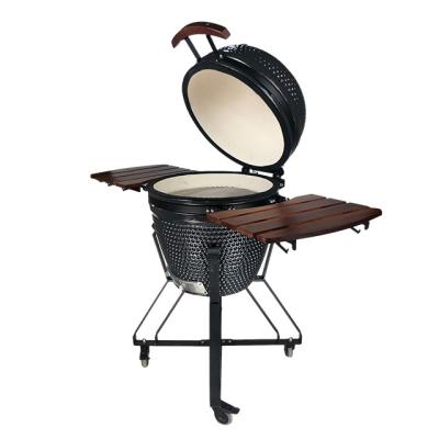China KIMSTONE 2023 Kamado Ceramic Grill with Trolley 21 Inch Egg Shaped Barbecue Kanka Grill Bbq Kamado Bono for sale