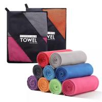 China Quick Dry 2 Packging Custom Logo Outdoor Microfiber Sports Towel For Gym for sale