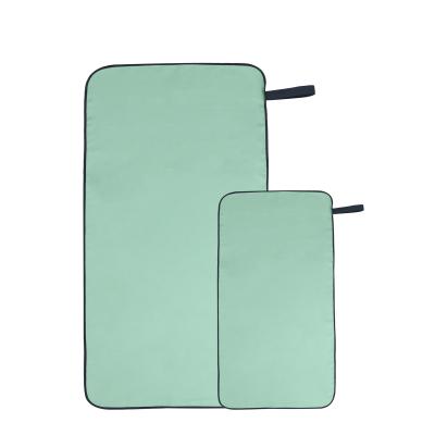 China Green Embroidered Fitness Golf Sports Sweat Towel Microfibre Swimming Towel Custom for sale