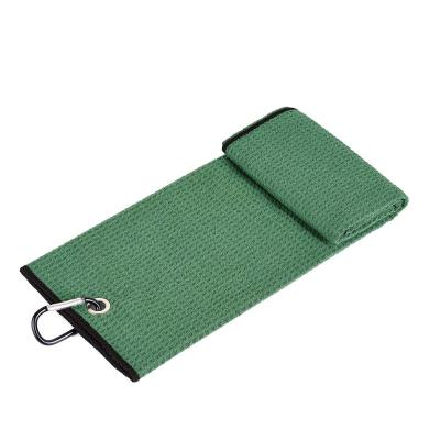 China Microfiber Waffle Soccer Ball Beach Towel Blank Golf Towels With Grommets for sale