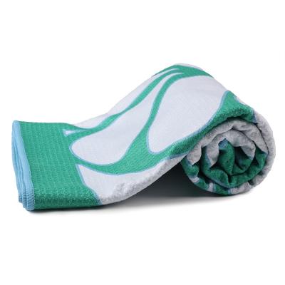 China Private Label Custom Print Lightweight Sand Proof Microfiber Waffle Beach Towel for sale