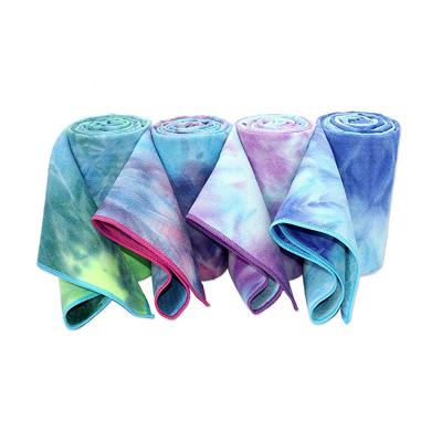 China Sport Gym Beach Custom Printed Logo Eco Friendly Cooling Silicon Dots Microfiber Non Slip Mat Microfiber Yoga Towel for sale