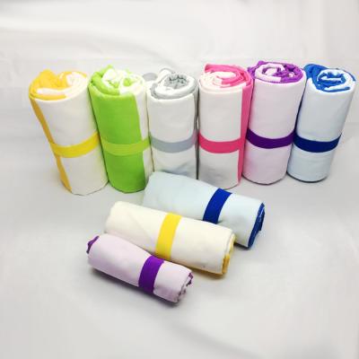 China Thin Recycled Microfiber Suede Towel Striped Beach Towel Summer Quick Dry for sale