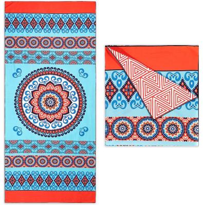 China Bulk Medium Thickness Customized Beach Towel With Opp Bag Packaging for sale