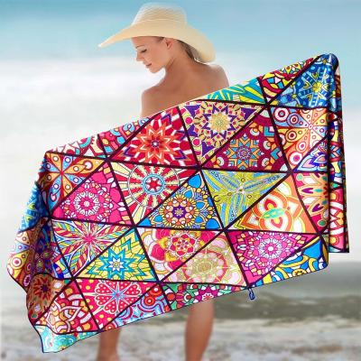 China Digital Printing Square Personalized Beach Towel Customizable Design for sale