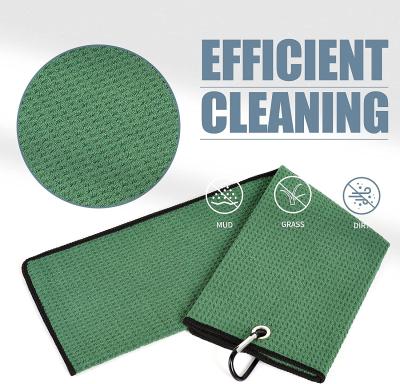 China Square Microfiber Waffle Golf Hand Towel For Superior Performance for sale