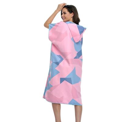 China Wholesale Rich Pattern Adult And Kids Surf Hooded Poncho Beach Towel for sale