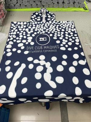 China Wholesale Custom Logo Quick Dry Suede Microfiber Surf Poncho Modern Beach Towel Hood for Adults Children Sports Pattern Knitted for sale