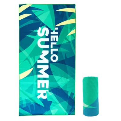 China Summer Custom Printing Solid Color Quick Dry Embossed Microfiber Beach Towel for sale