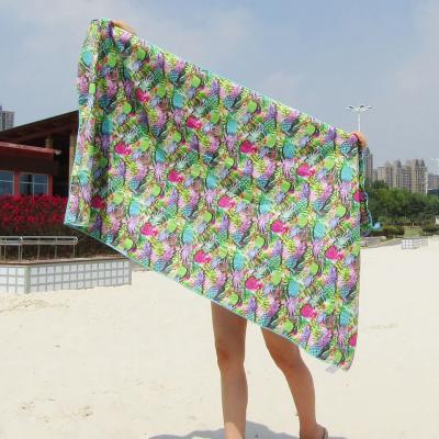 China Custom Quick Dry Microfiber Suede Printed Beach Towel Ultralight Sweat Soft Towel for sale