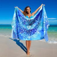 China Summer Quick Dry Custom Sublimation Printed Suede Microfiber Recycled Sand Free Beach Towel With Logo for sale