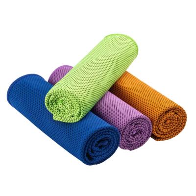 China Customized Logo Print Super Dry Sports Microfiber Towel Arctic Cool Towel With Bottle Woven Technique For Adults In Camp for sale