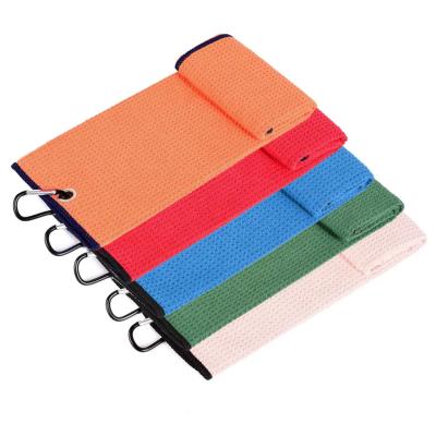 China Custom Printed Microfiber Golf Waffle Towel With Embroidery Logo for sale