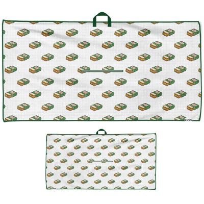 China Wholesale Beautiful Printed Microfiber Waffle Golf Towel With Custom Logo for sale
