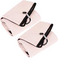 China OEM Custom Designed Super Absorbent Waffle Woven Golf Towel Light Weight with Embroidered Logo Magnetic Personalized Cooling Towel for sale