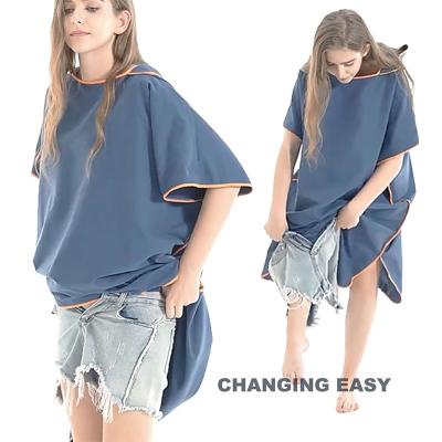 China Custom Microfiber Beach Towel Surf Poncho Women Man Ponchos Towels With Mesh Bag for sale