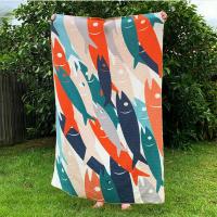 China Microfibre Printed Quick Dry Beach Travel Towel Custom Sublimation Print Microfiber Recycled Beach Towel With Bag for sale