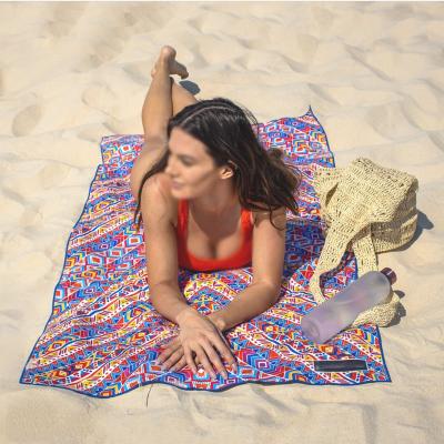 China Machine washable sand free microfibre beach towel custom logo sublimation microfiber towel for sale