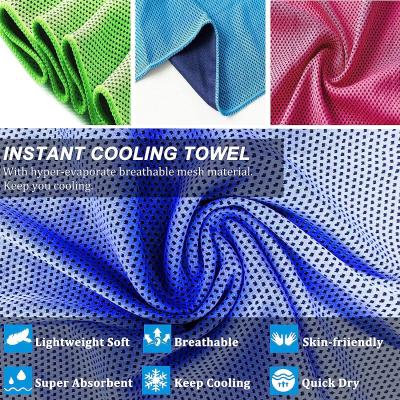 China Customized Logo Towel Super Absorbent Quick-dryer Microfiber Cold Towel Quick-dry Microfiber Cooling Towel for sale