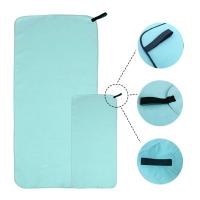 China Lightweight Custom Logo Solid Color with Mesh Bag Microfiber Gym Towel for sale