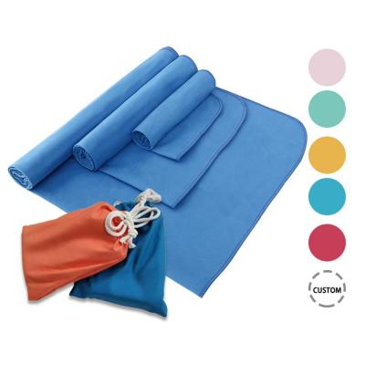China Custom Logo Embroidered Super Absorbent Gym Towel Soft Microfiber Suede Towel Sports Camping Hiking Cool Printed Design for sale