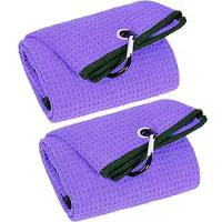 China Handy Picks Microfiber Waffle Golf Towel With Carabiner Clip, Waffle Pattern Hook and Loop Fastener the Convenient Golf Cleaning Towel for sale