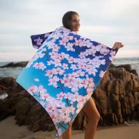 China Custom Made Logo Private Label Digital Printing Sublimated Green Leaf Design Microfiber Beach Towels for sale