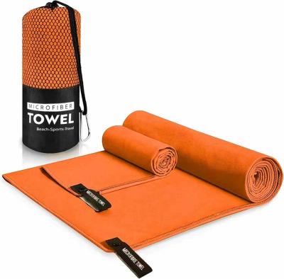 China 80% Polyester 20% Polyamide Plain Color Suede Microfiber Suede Towel  Quick Drying Sport Towel with Elastic Band for sale