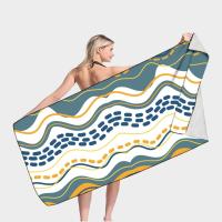 China Best Selling High Quality Free Quick Dry Recycle Pet Microfiber Waffle Digital Print Beach Towel for sale