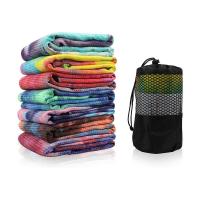 China Eco Friendly Custom Printed Foldable Exercise Non Slip Microfiber Yoga Towel Pocket Portable Gym Yoga Towel for sale