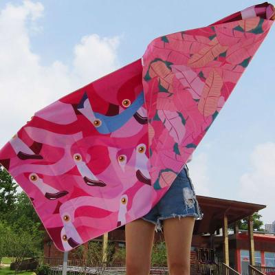 China AquaCool Best Selling Custom Microfiber Beach Towel Recycled PET Printed Sand Free Sand Free Wholesale for sale