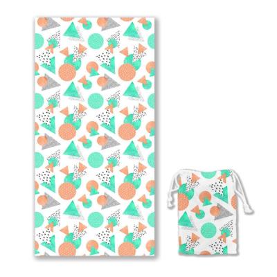 China ODM/OEM Free Design Custom Printed Logo Microfiber Sand Custom Beach Towel Super Absorbent Quick-Dry Soft Lightweight Sand Free for sale
