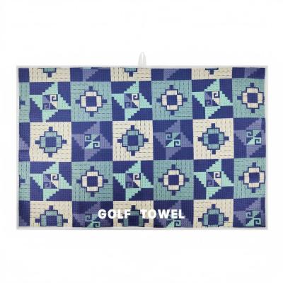 China Custom Printing Logo Waffle Golf Towel Clean and Wipe Waffle Weave Golf Towel for Sports for sale