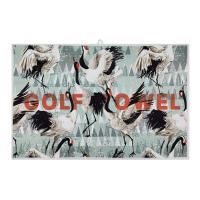 China Printed Microfiber Waffle Pattern Tour Golf Club Cleaning Towel Custom logo Sublimation Waffle Golf Towel for sale